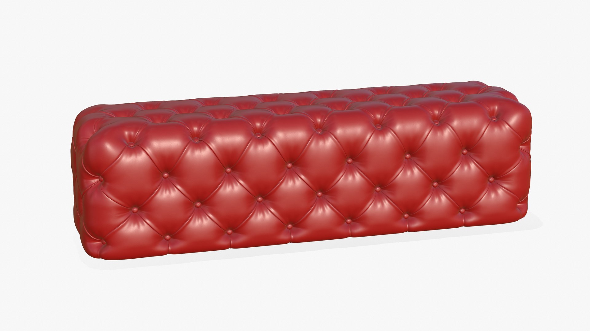 Chesterfield Realistic Sofa Leather Bench Red 3D model - TurboSquid 1935392