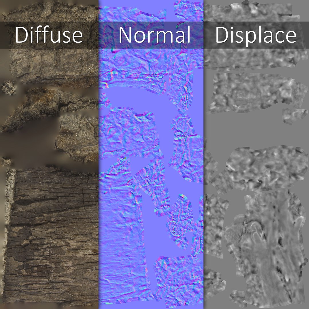 3d peace wood bark 2