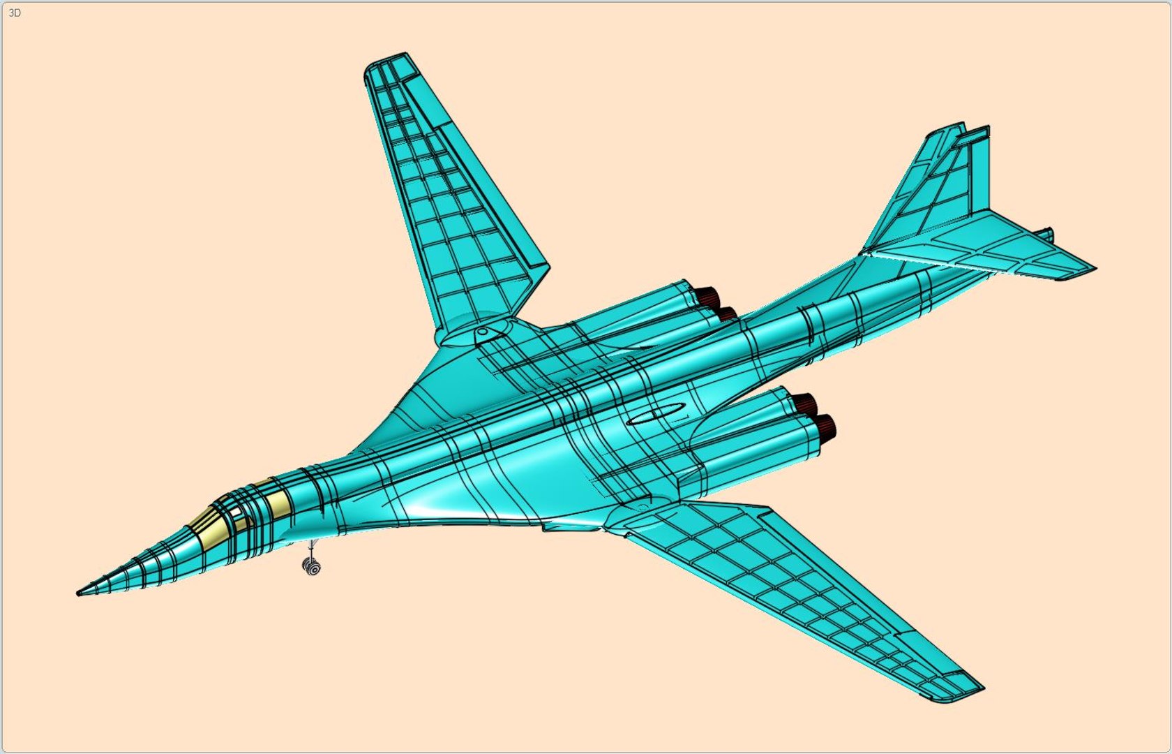 3ds Max Tupolev Tu-160 Supersonic Bomber