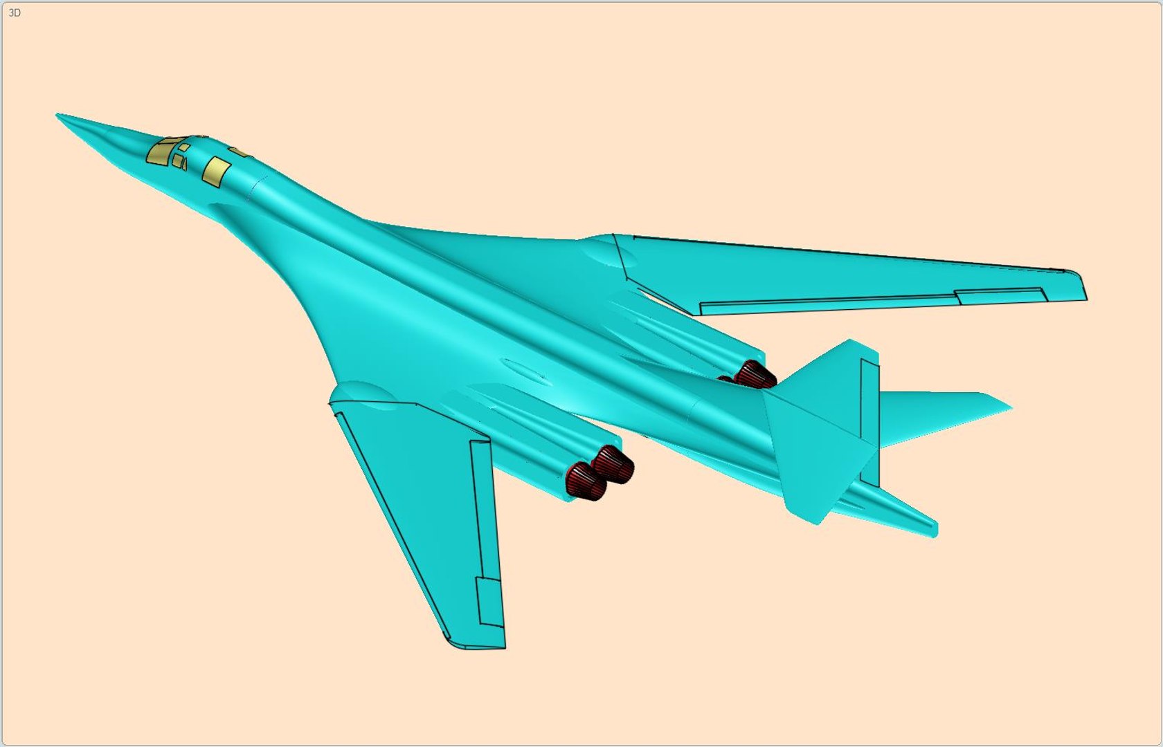 3ds Max Tupolev Tu-160 Supersonic Bomber