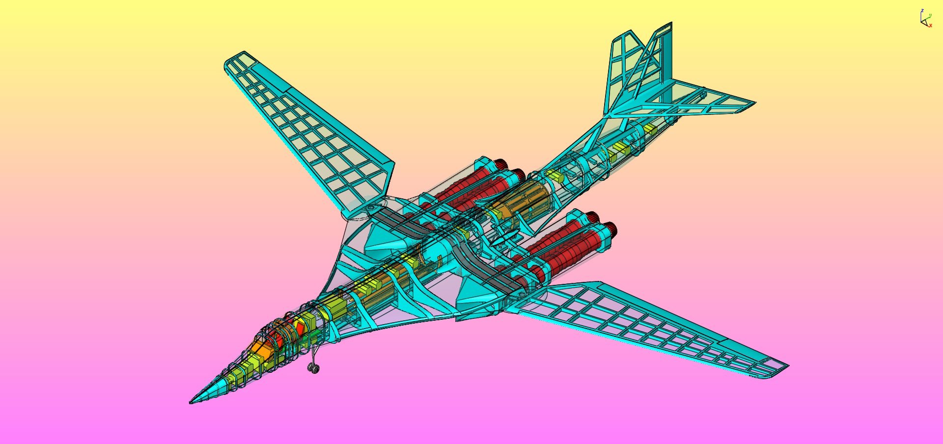 3ds max tupolev tu-160 supersonic bomber