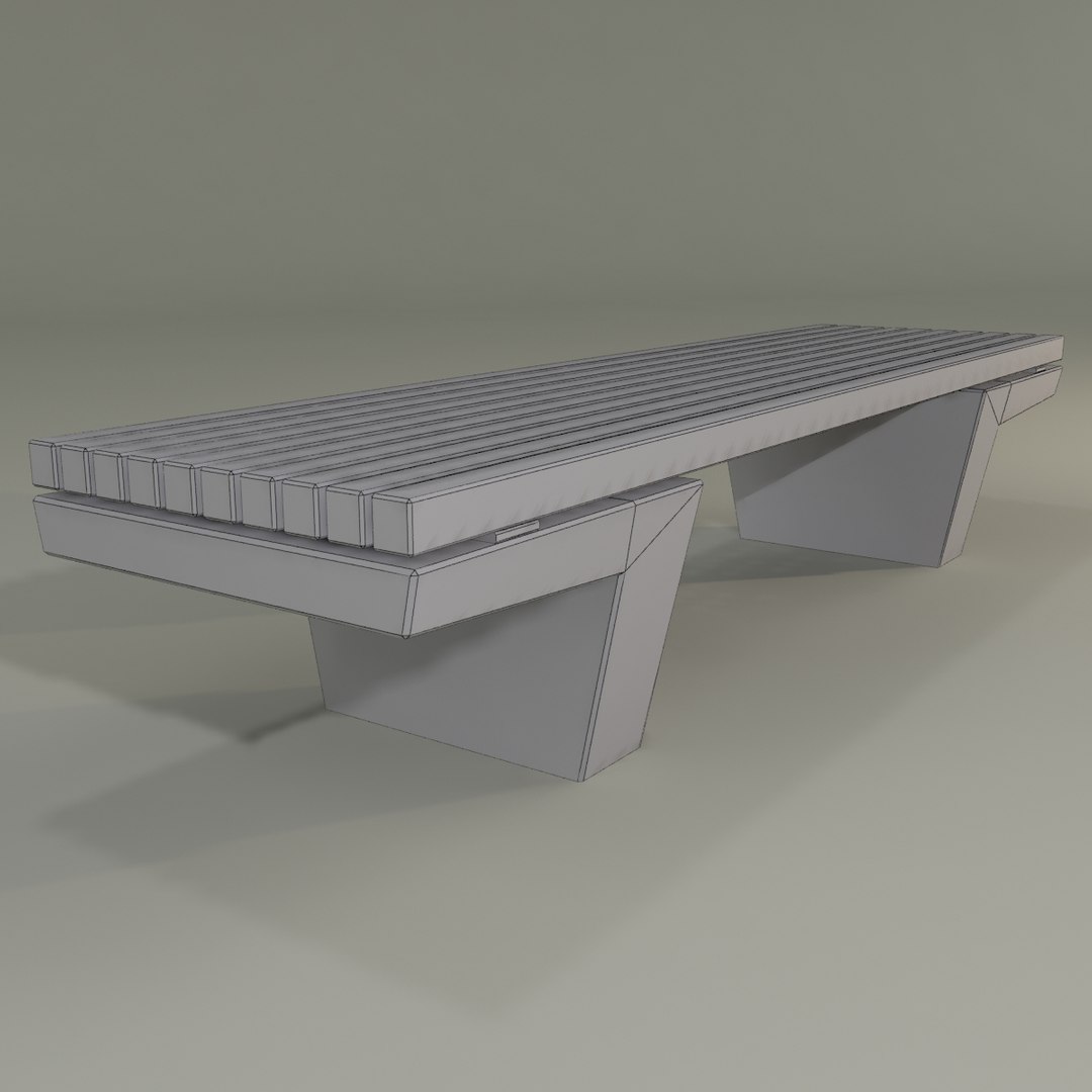 Stone Park Bench 3d Model
