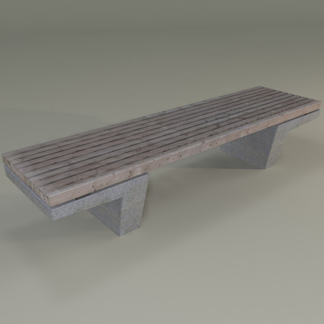 Stone Park Bench 3d Model