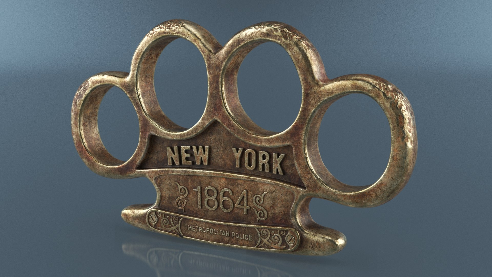 Vintage Brass Knuckles Metropolitan Police 1864 Brass Old Model ...