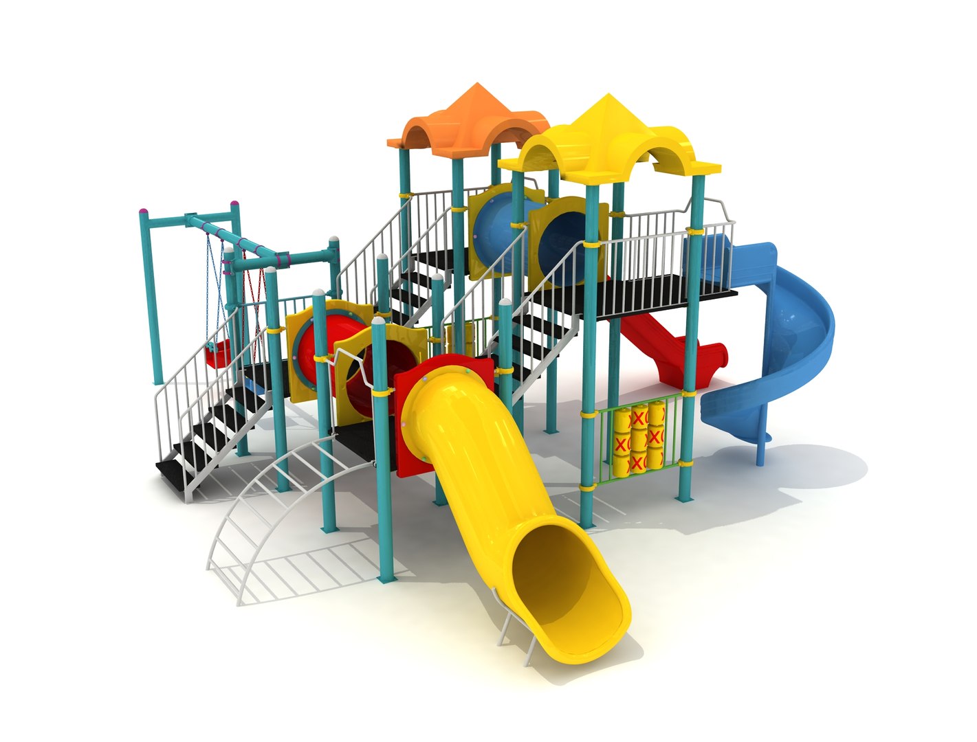 Metal Playground Slide 3D Model - TurboSquid 1548407