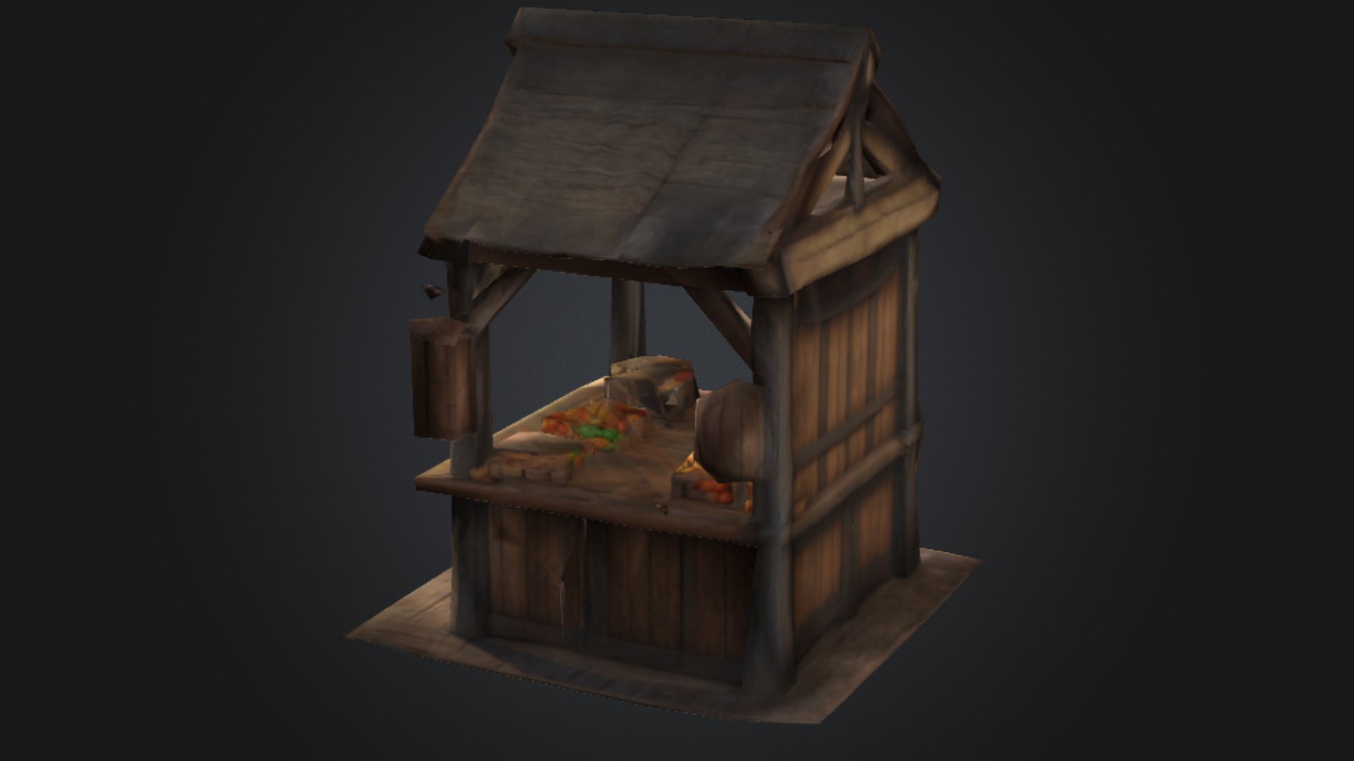 Stylized Game Ready Market Stall 3K Triangles Low Poly FBX OBJ BLEND 3D ...
