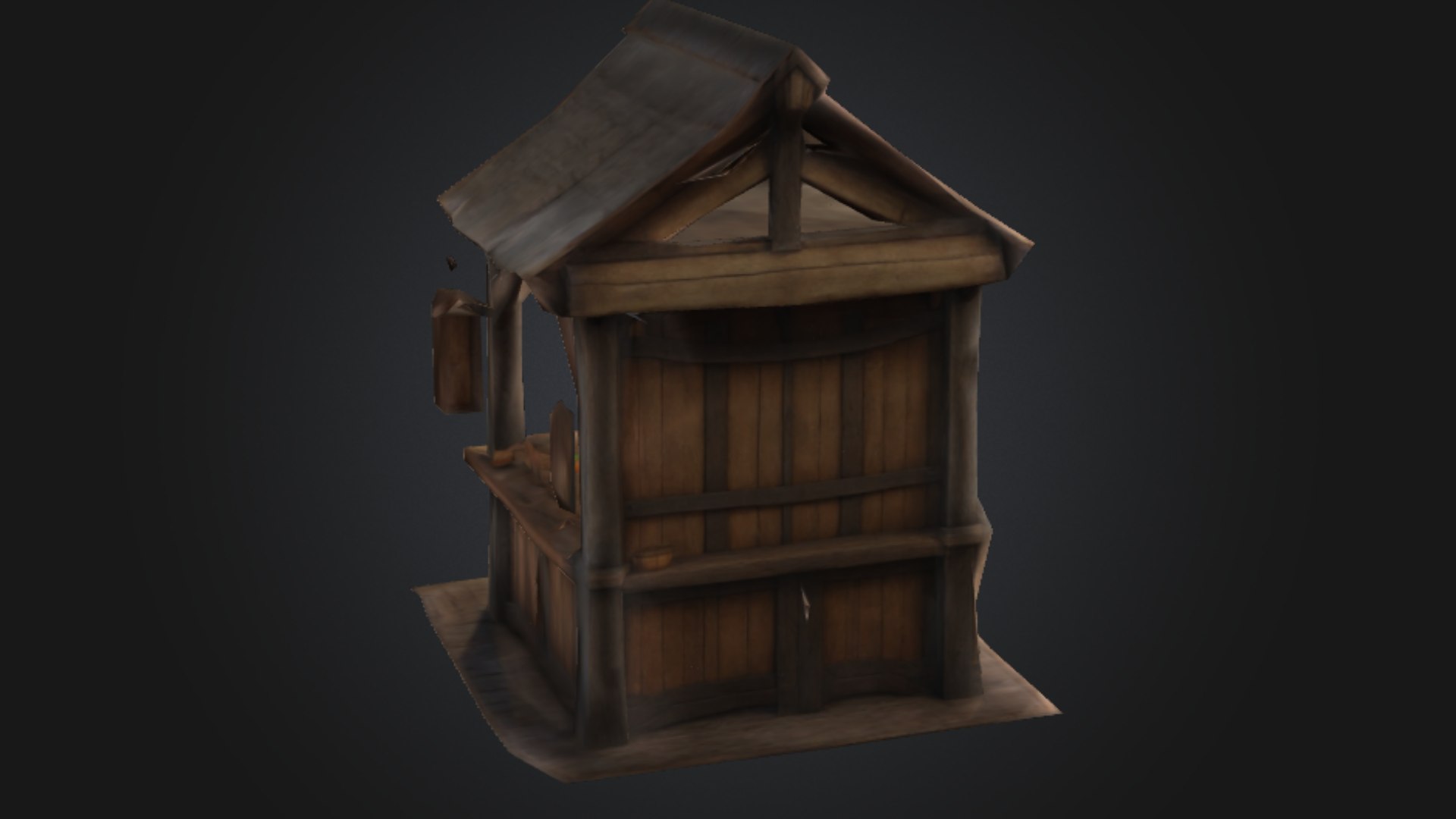 Stylized Game Ready Market Stall 3K Triangles Low Poly FBX OBJ BLEND 3D ...