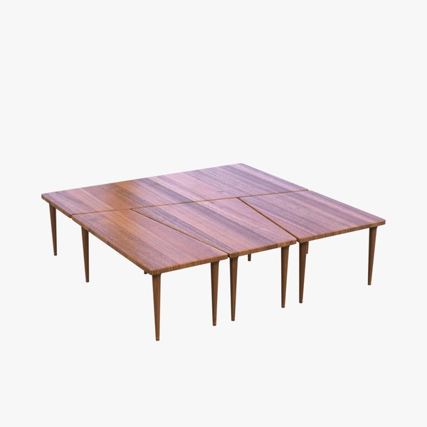 Modular Dining Room Table 3D model - TurboSquid 1784567