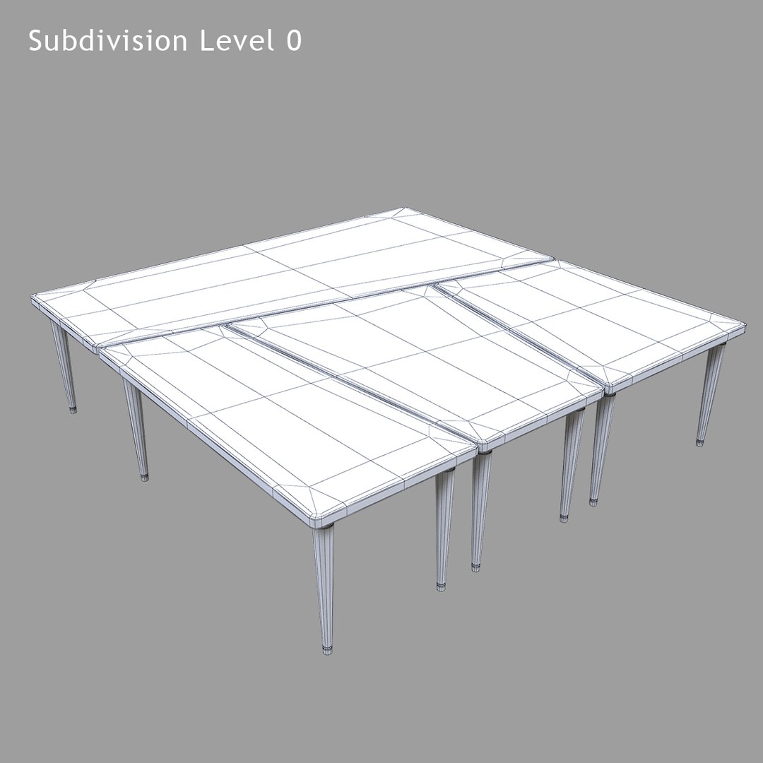 Modular Dining Room Table 3D Model - TurboSquid 1784567