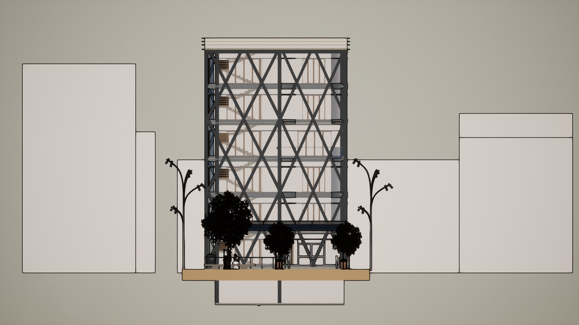 3D 6 Story Commercial Building Architectural Model 3D model ...