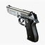 Silver Beretta M9 Polys 3d Model