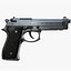 Silver Beretta M9 Polys 3d Model