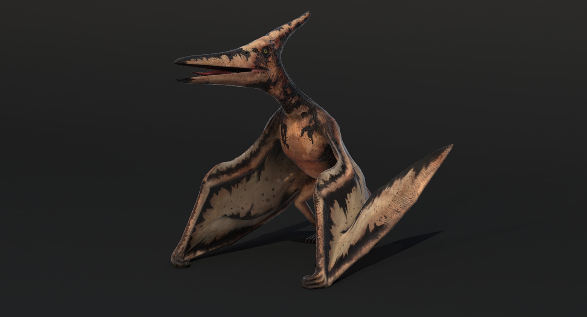 realistic pteranodon rigged 3d model