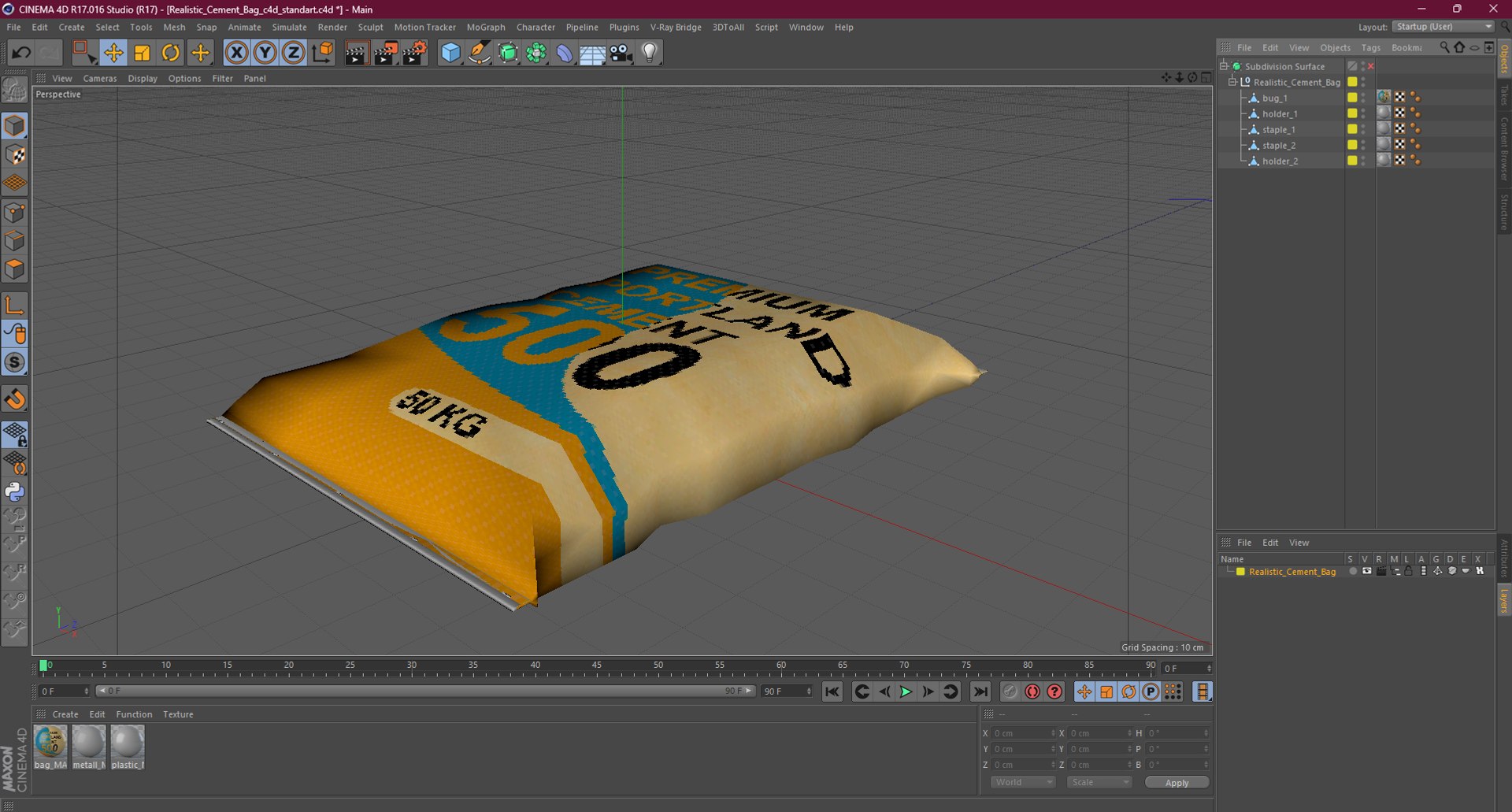 3D Realistic Cement Bag - TurboSquid 2261407