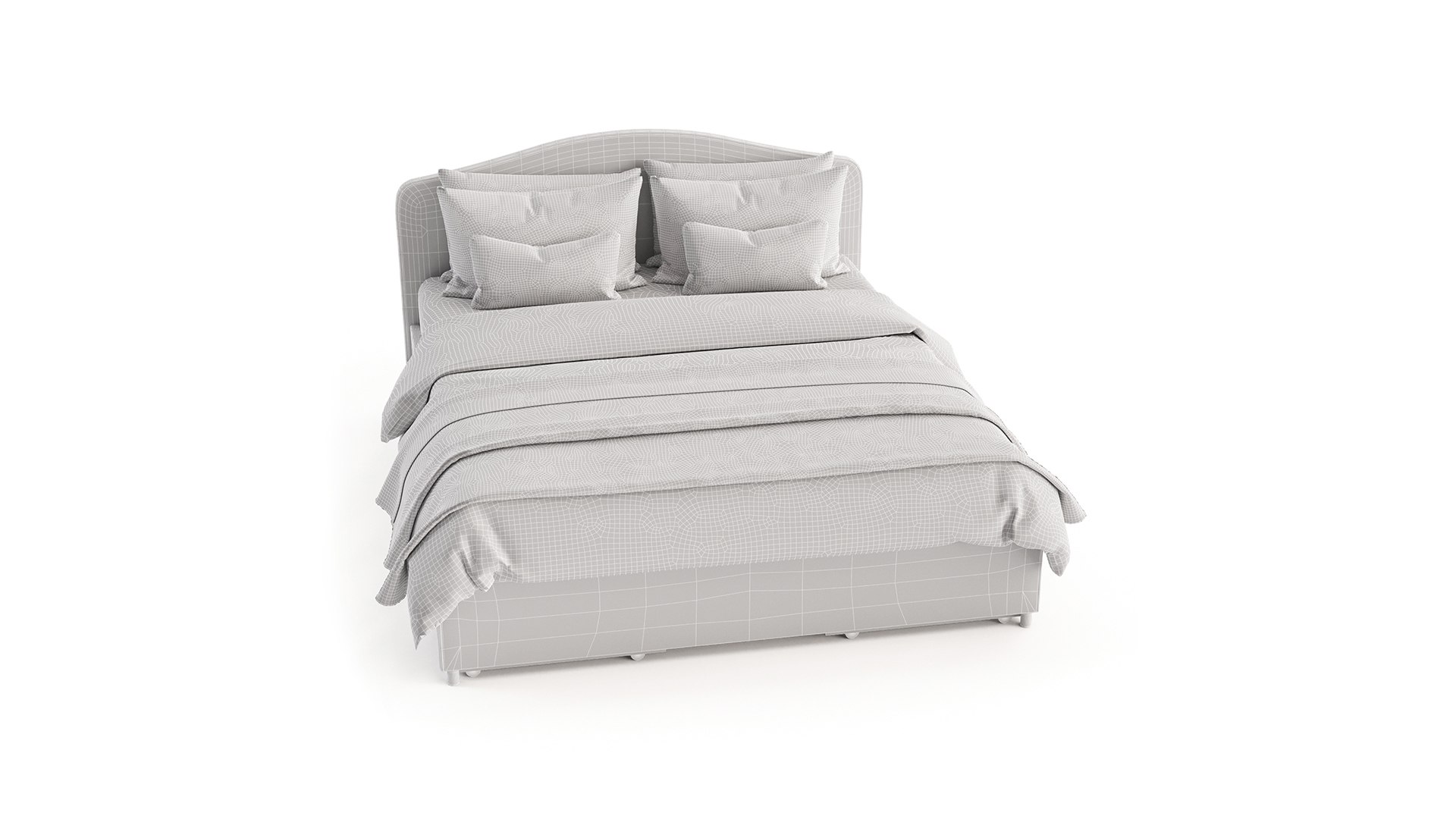 Double Bed Hauga With Storage Boxes. 3D Model - TurboSquid 1741213