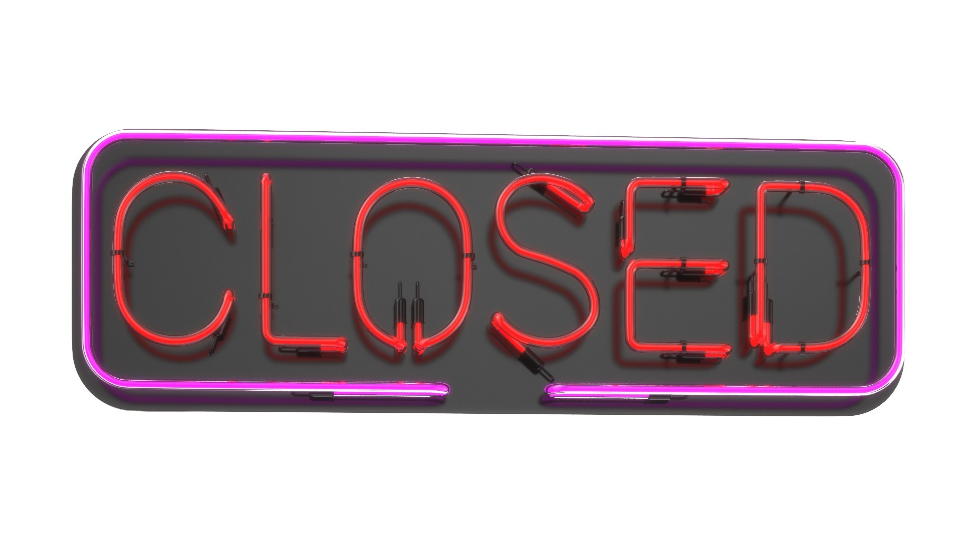 Detailed Neon Closed Sign 3D Model - TurboSquid 2076740