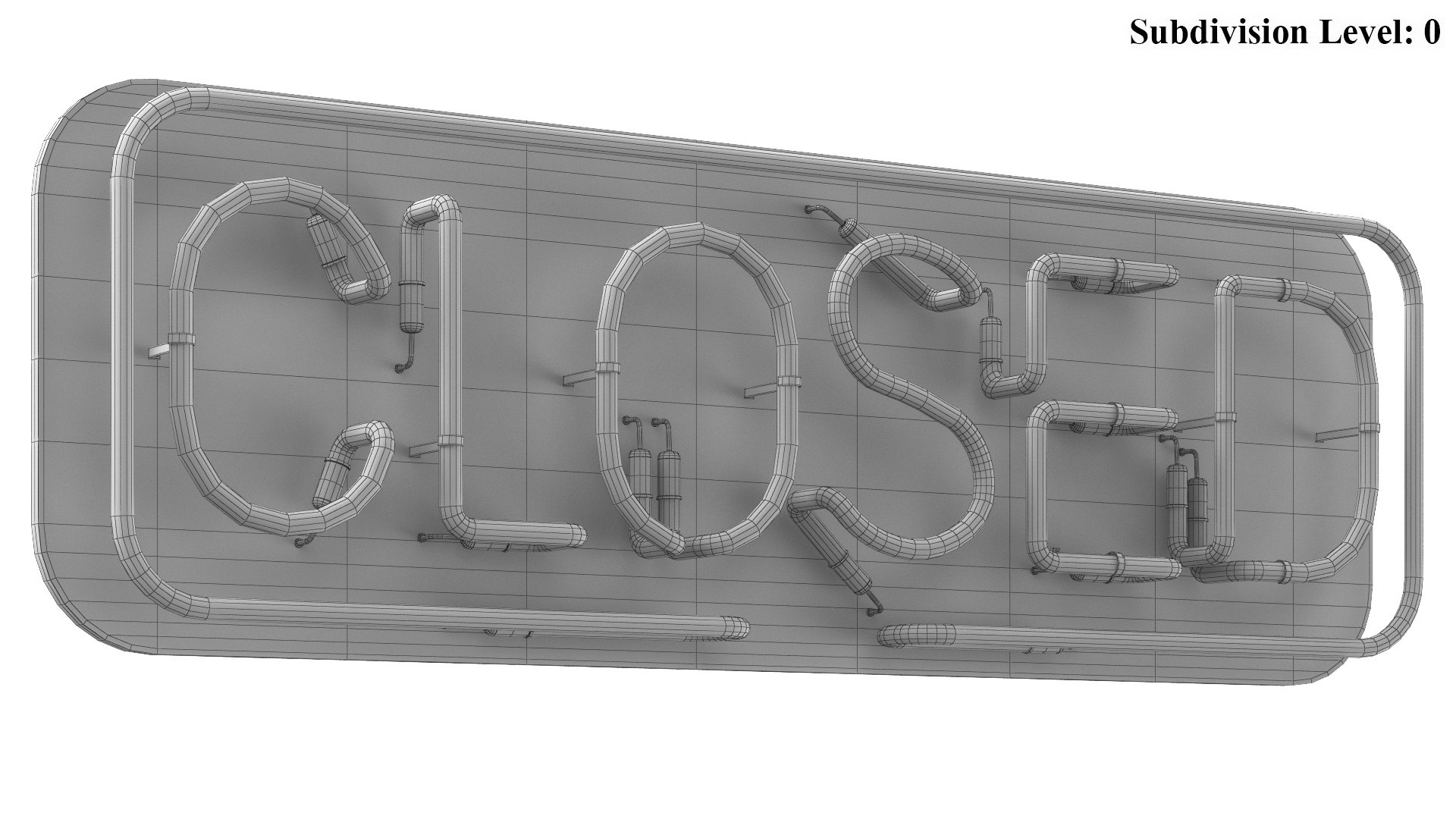 Detailed Neon Closed Sign 3D Model - TurboSquid 2076740