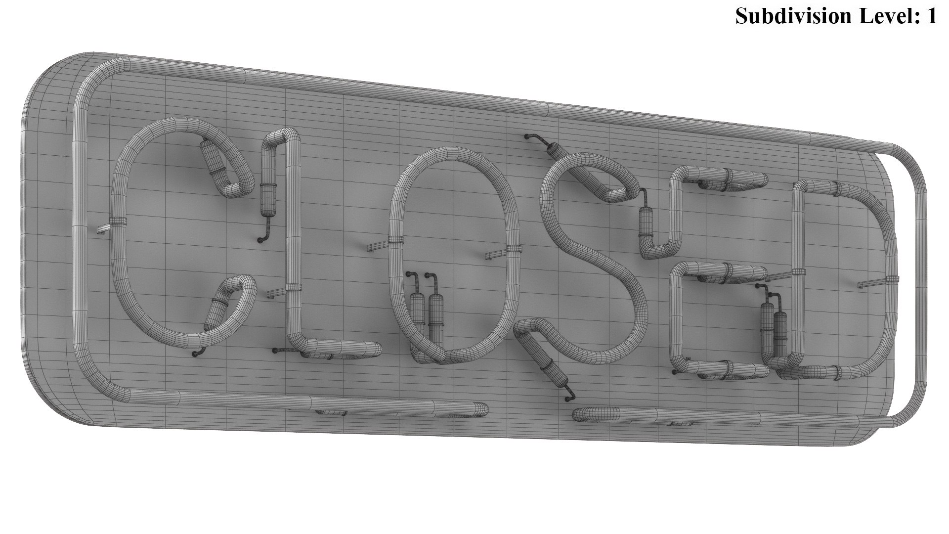 Detailed Neon Closed Sign 3D Model - TurboSquid 2076740