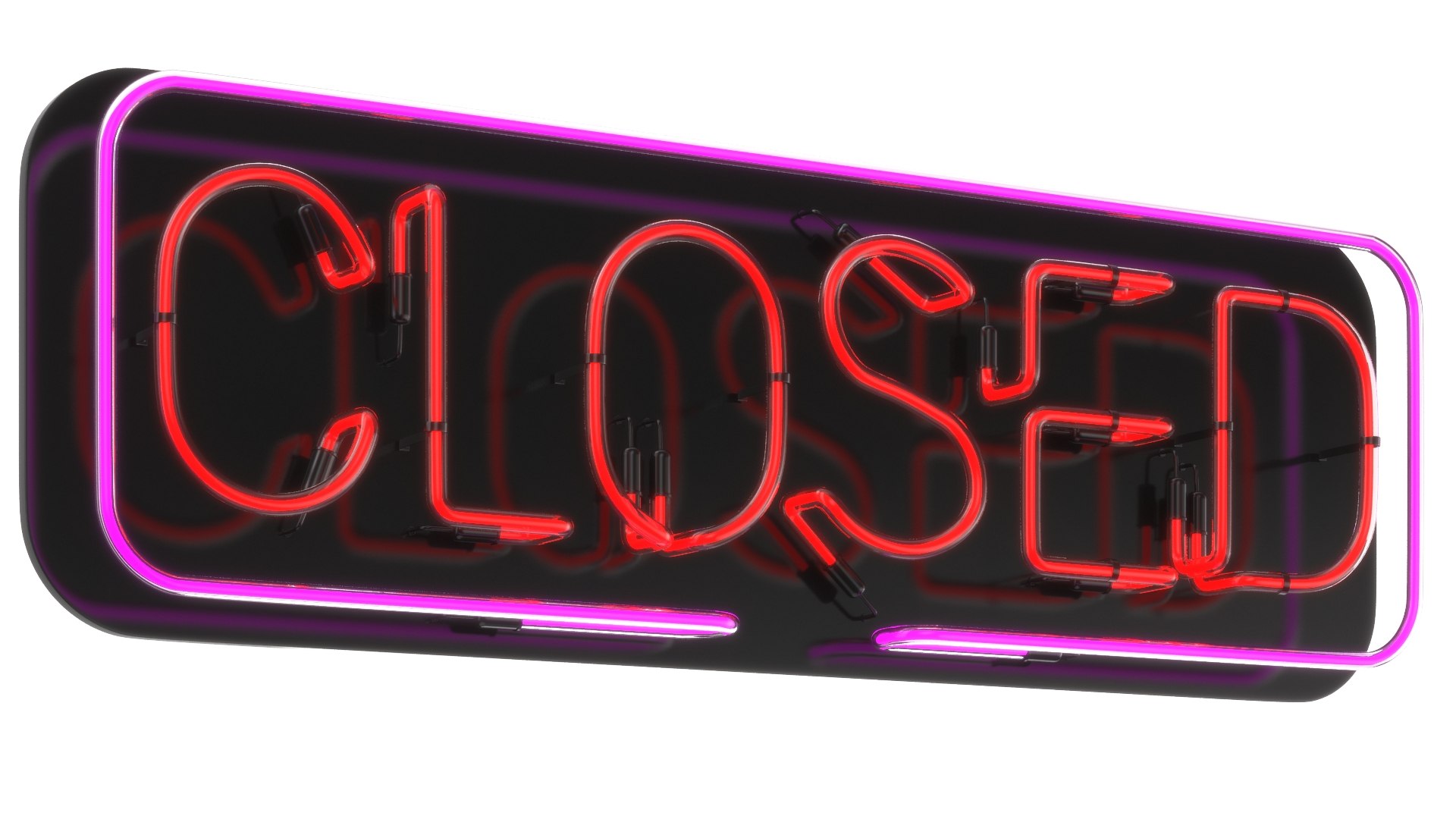 Detailed Neon Closed Sign 3D Model - TurboSquid 2076740