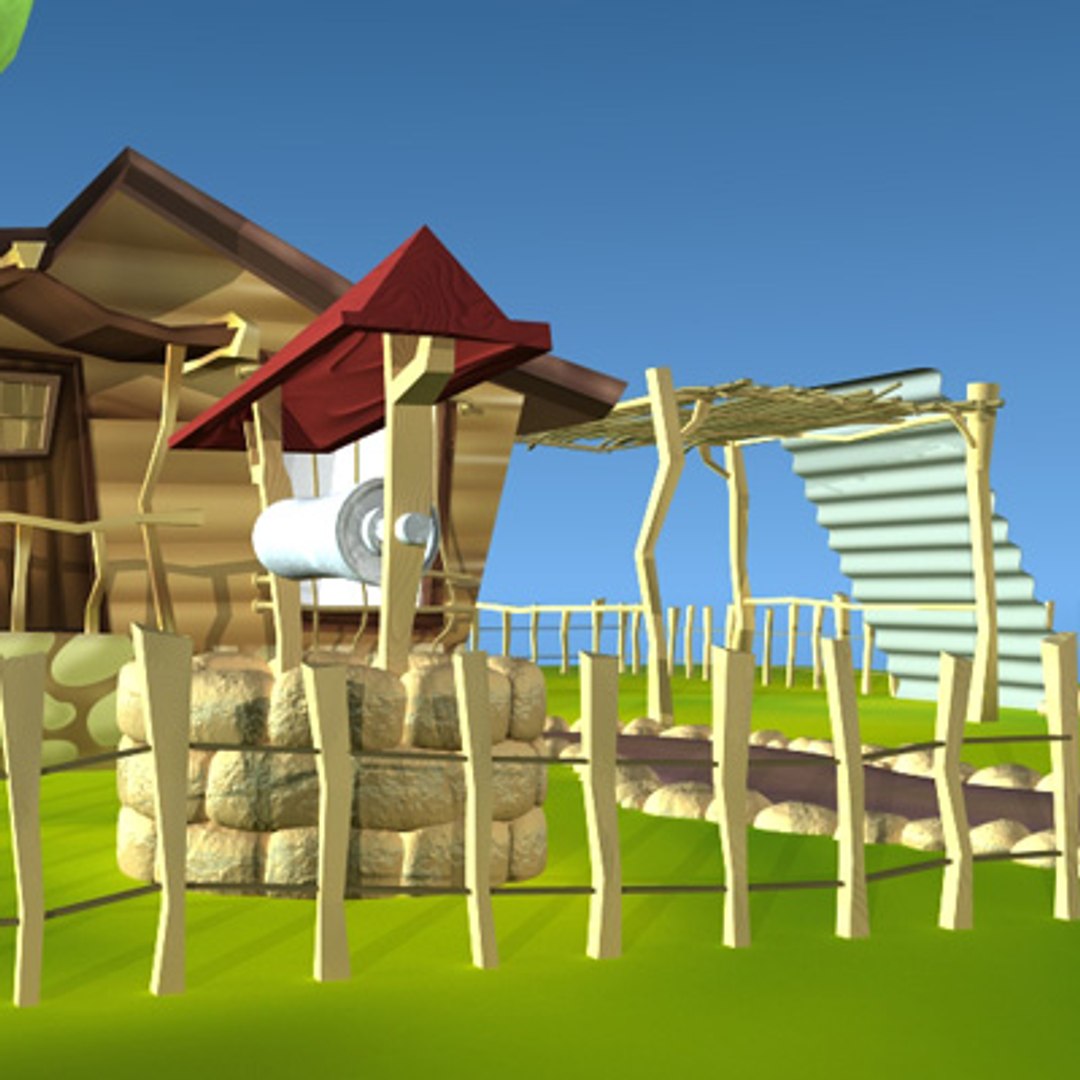 Cartoon Farm 3d Model