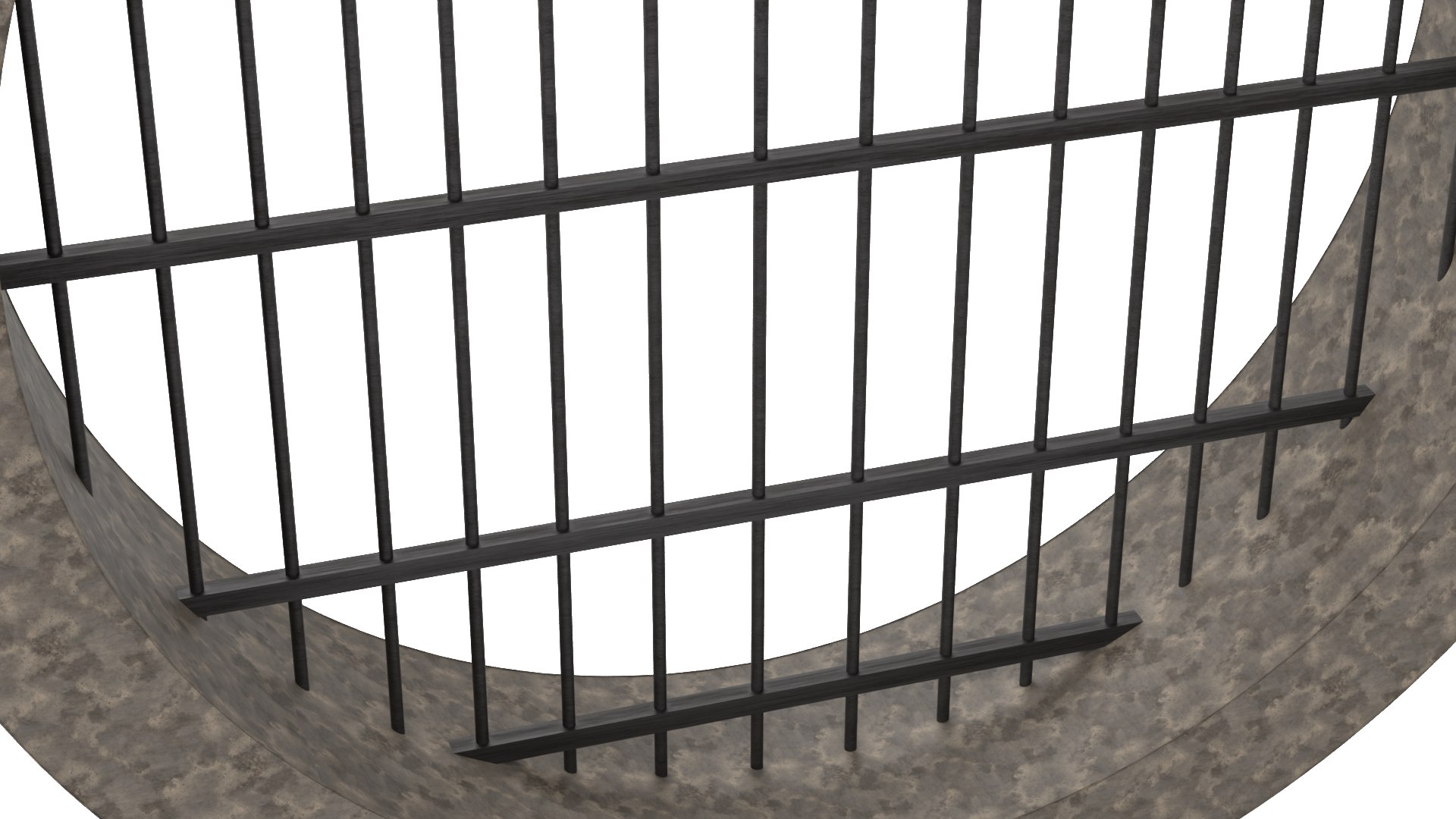 3D Infrastructure Structure Concrete Arched Grate Grey Old Model ...