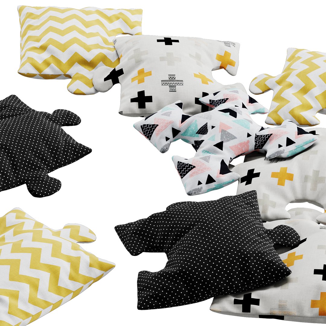 Puzzle pillows 3D model - TurboSquid 1510885
