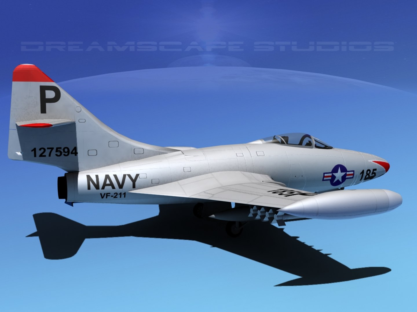 Panther F9f Jet Fighter 3d Model