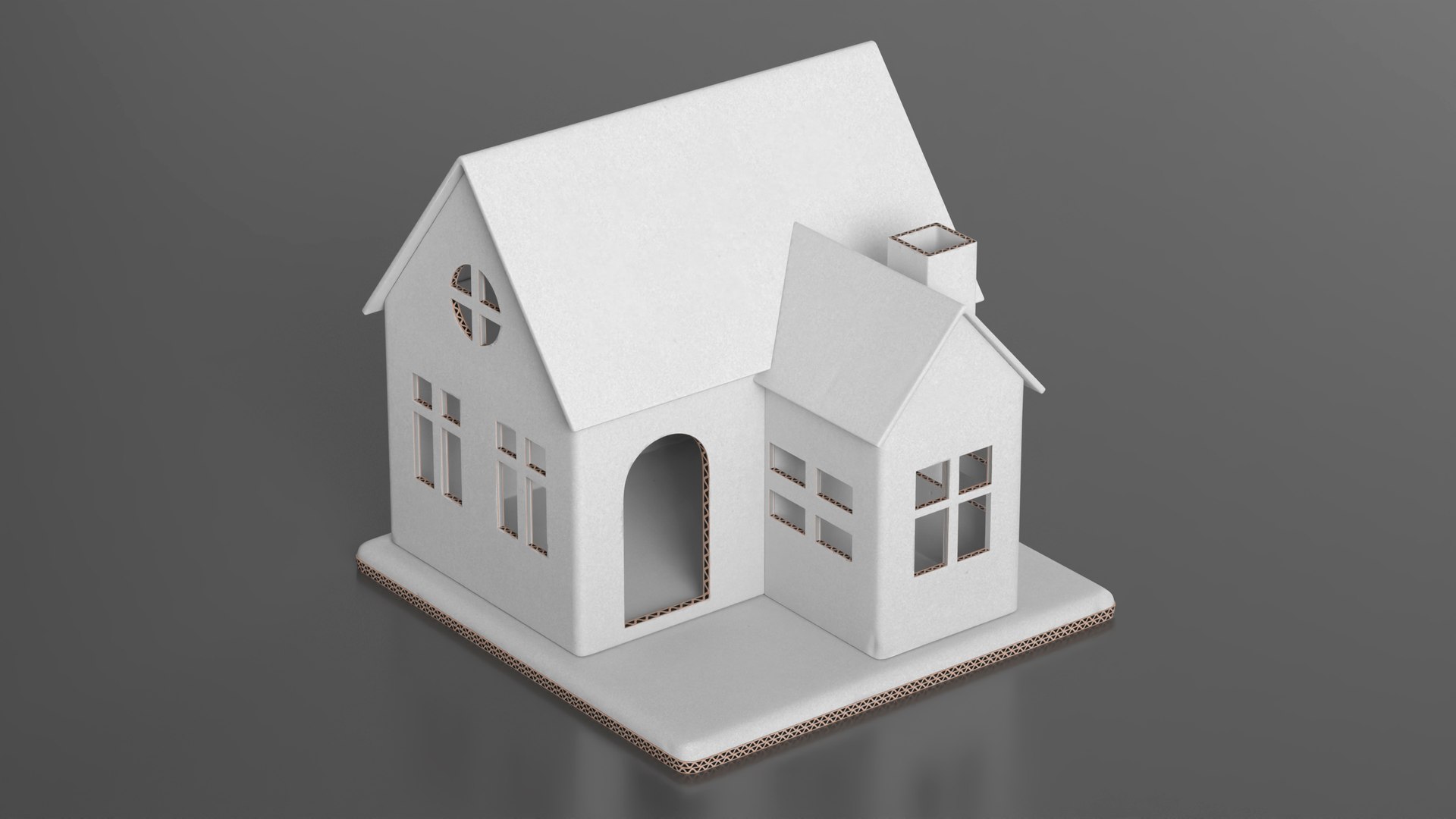 3D Cardboard House White Model - TurboSquid 2209121