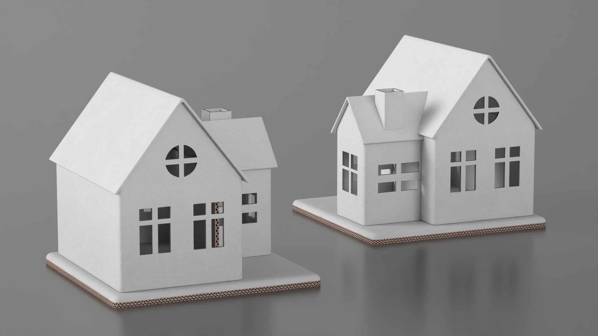 3D Cardboard House White Model - TurboSquid 2209121