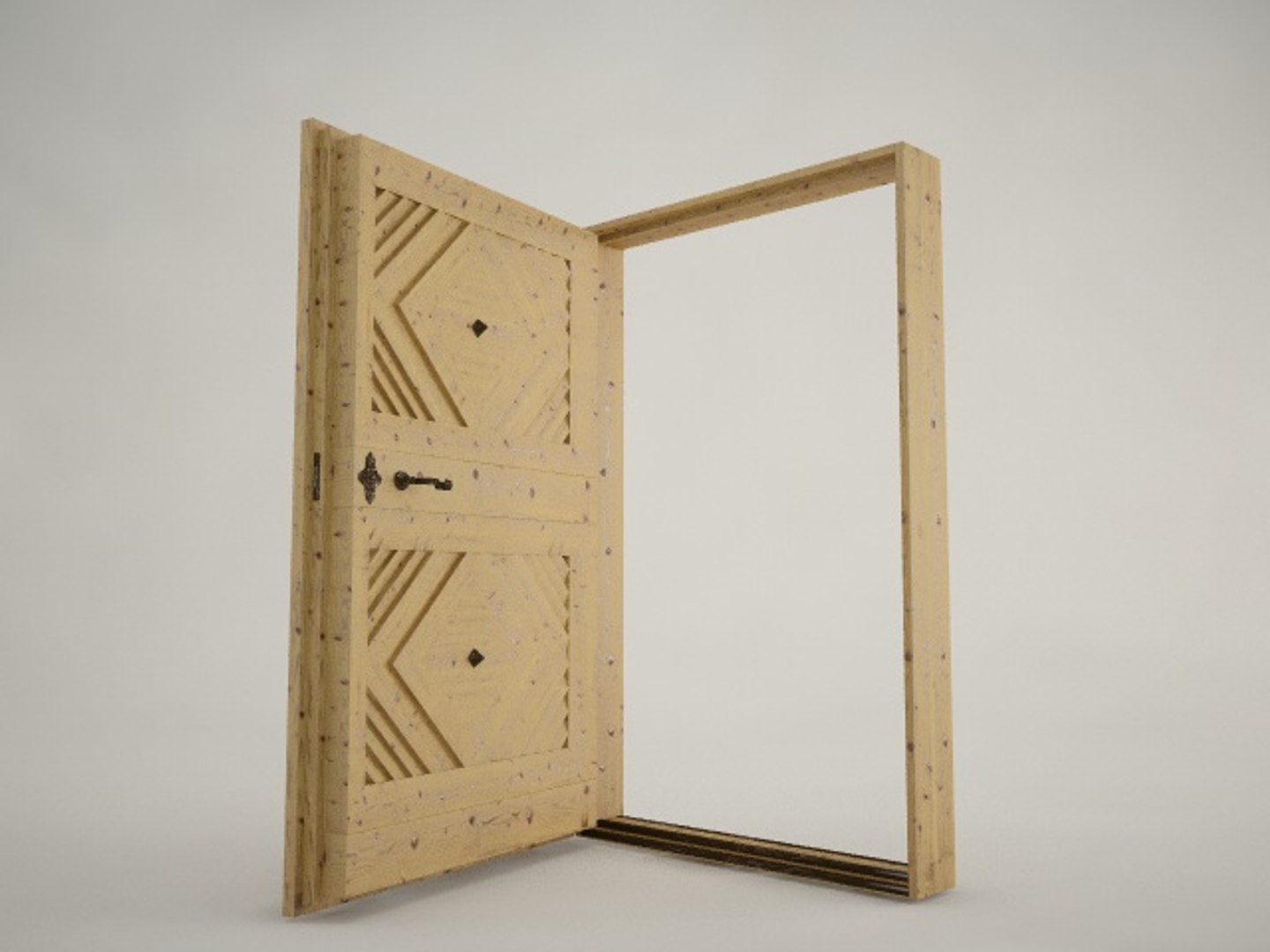 wood door 3d c4d