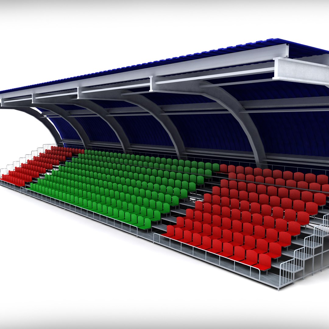 3d Model Of Stadium Seating Tribune 3