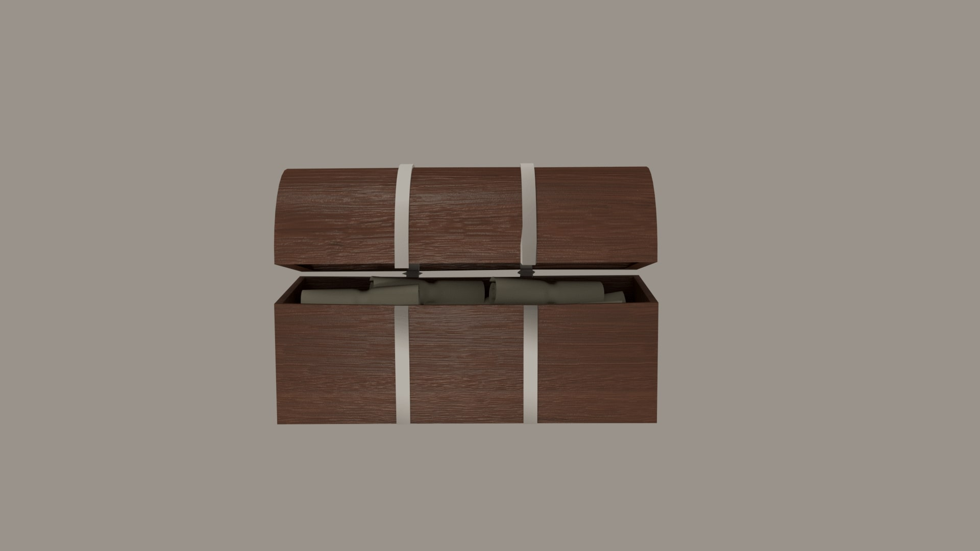 3D model Wooden chest with scrolls 3D model - TurboSquid 1863830