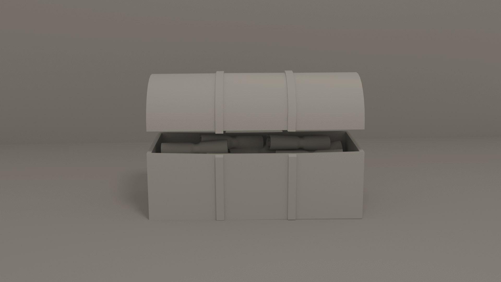 3D Model Wooden Chest With Scrolls 3D Model - TurboSquid 1863830
