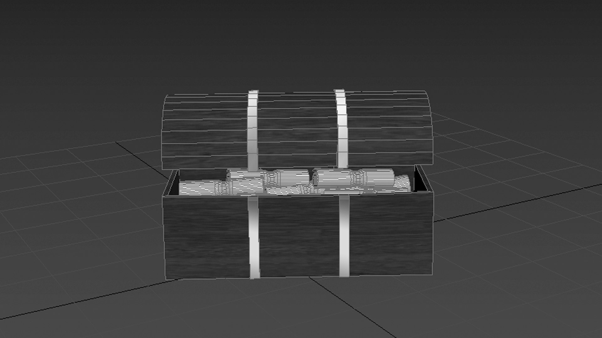 3D Model Wooden Chest With Scrolls 3D Model - TurboSquid 1863830