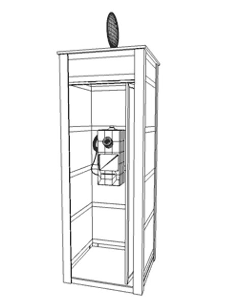 3d model italian public telephone