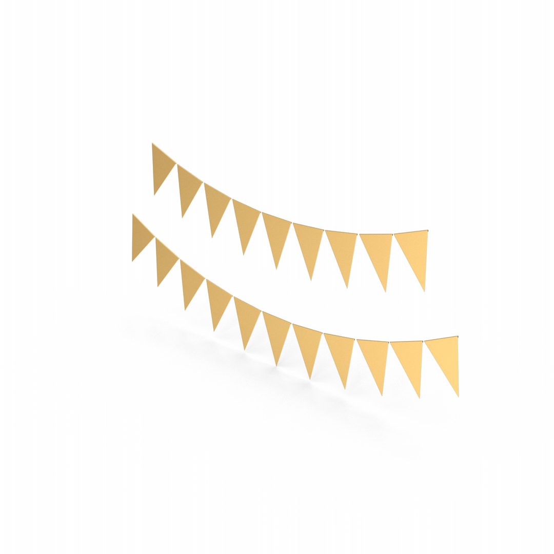 Gold Party Flags 3D - TurboSquid 2034911