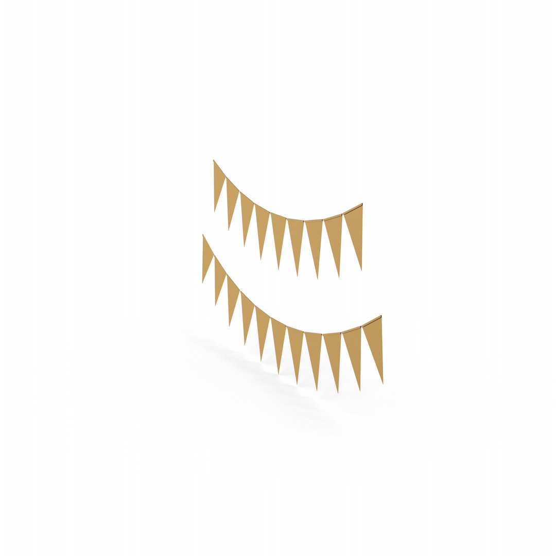 Gold Party Flags 3D - TurboSquid 2034911