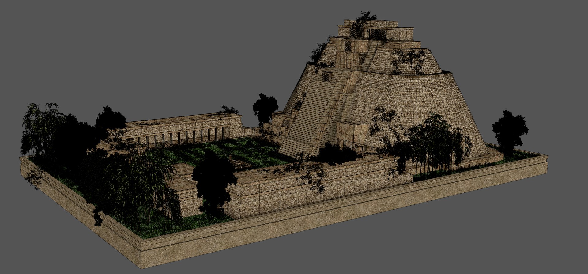 Uxmal Pyramid 3D - TurboSquid 2392944