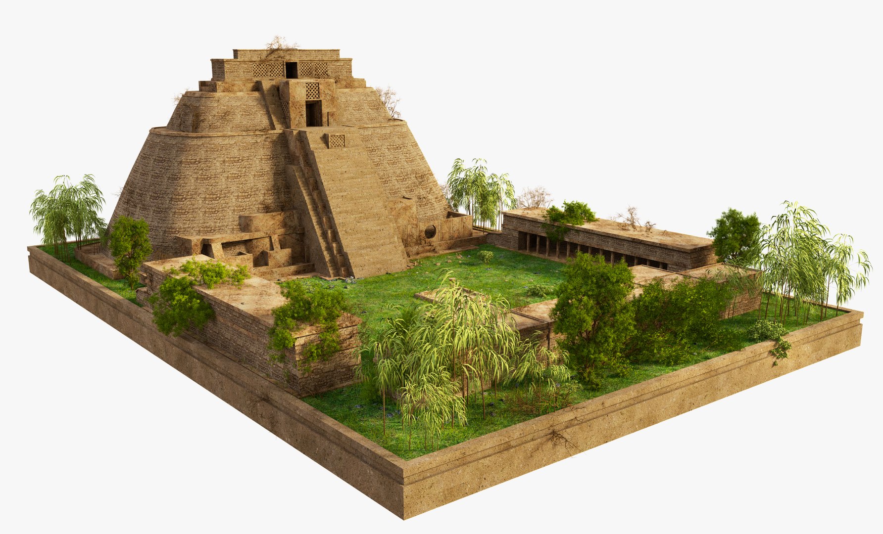 Uxmal Pyramid 3D - TurboSquid 2392944
