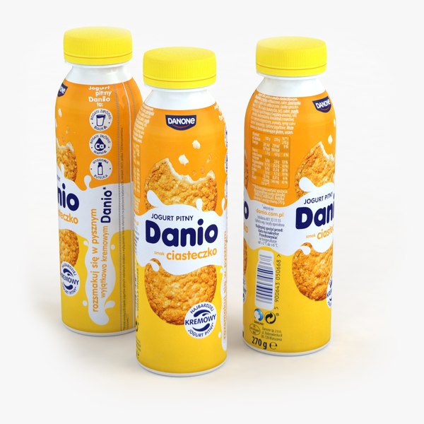 modelo 3d Botella de Yogur Lácteo Danone Danio Cookie 330ml 2024 ...