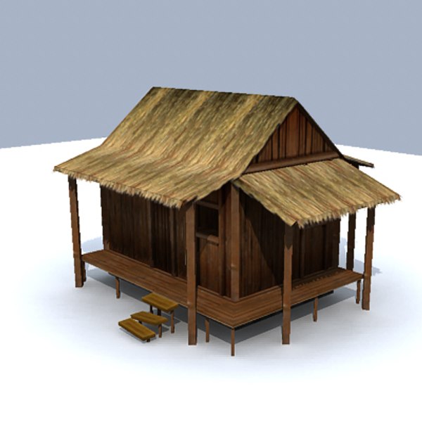 3d woodhouse wood house model