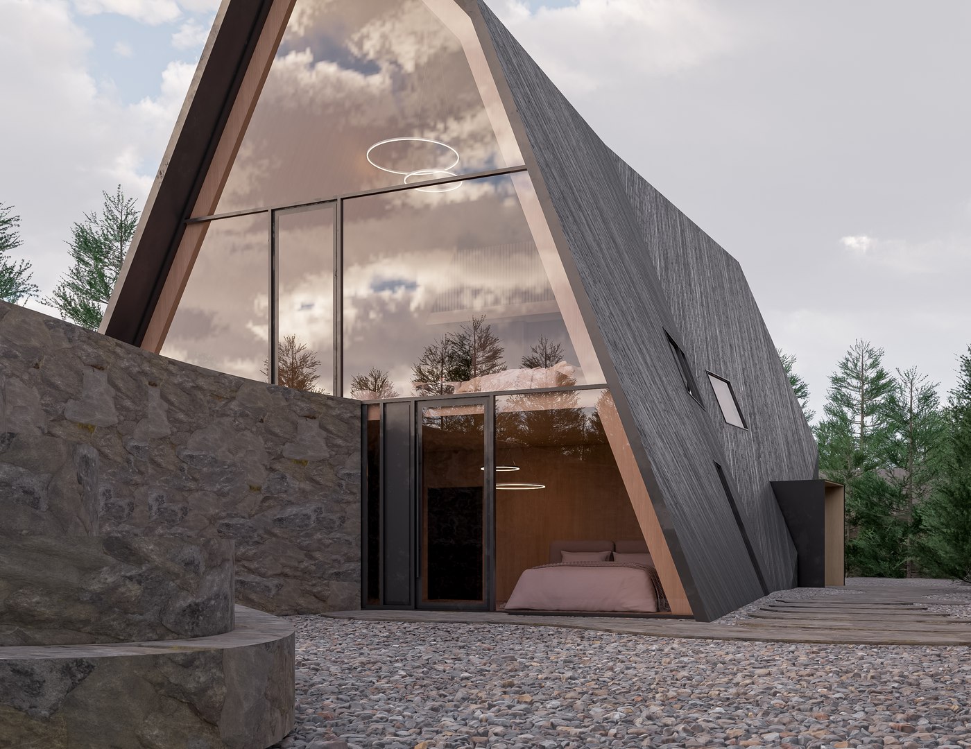 Family House 29 - Created With Fully Parametric Revit Families 3D Model ...