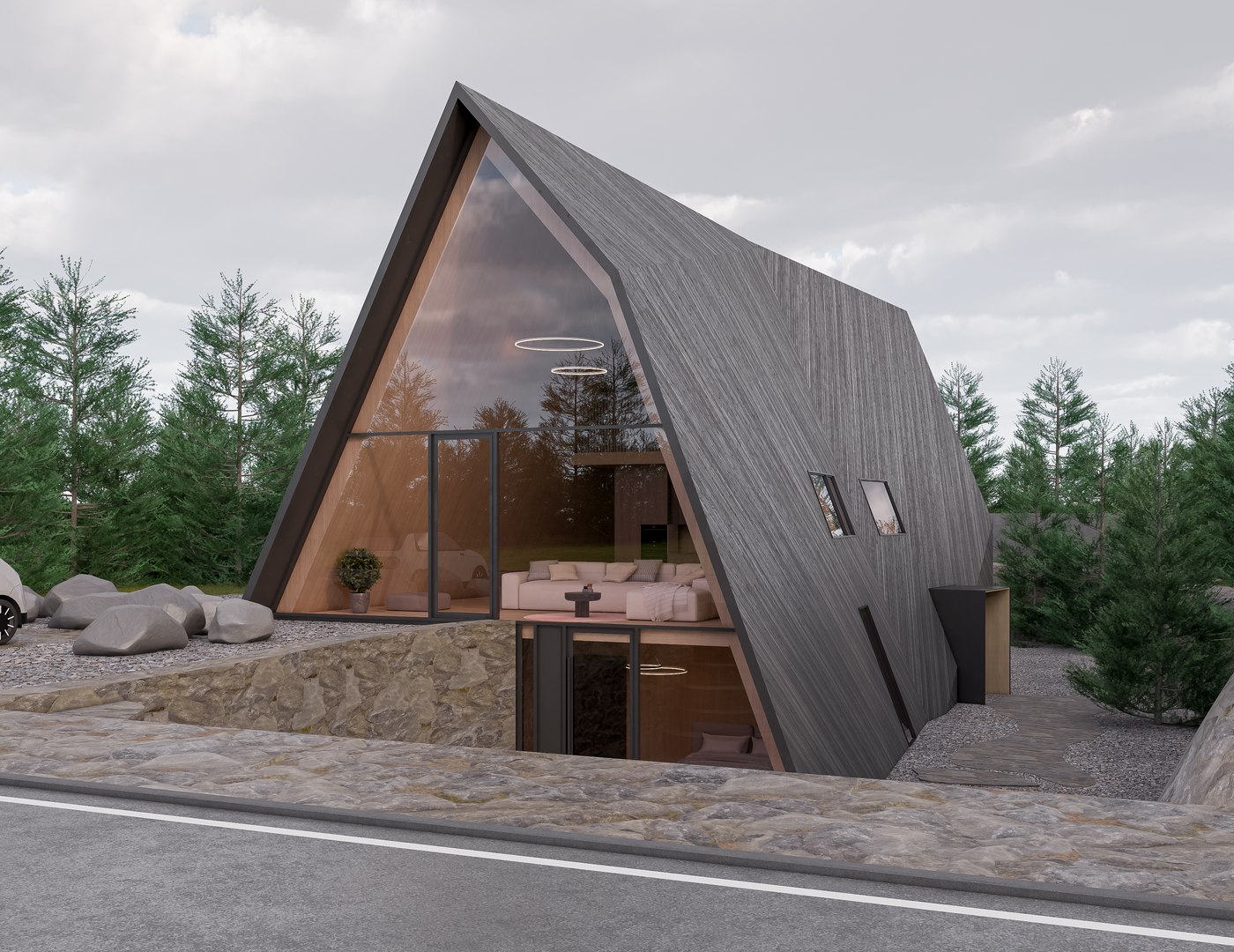 Family House 29 - Created With Fully Parametric Revit Families 3D Model ...