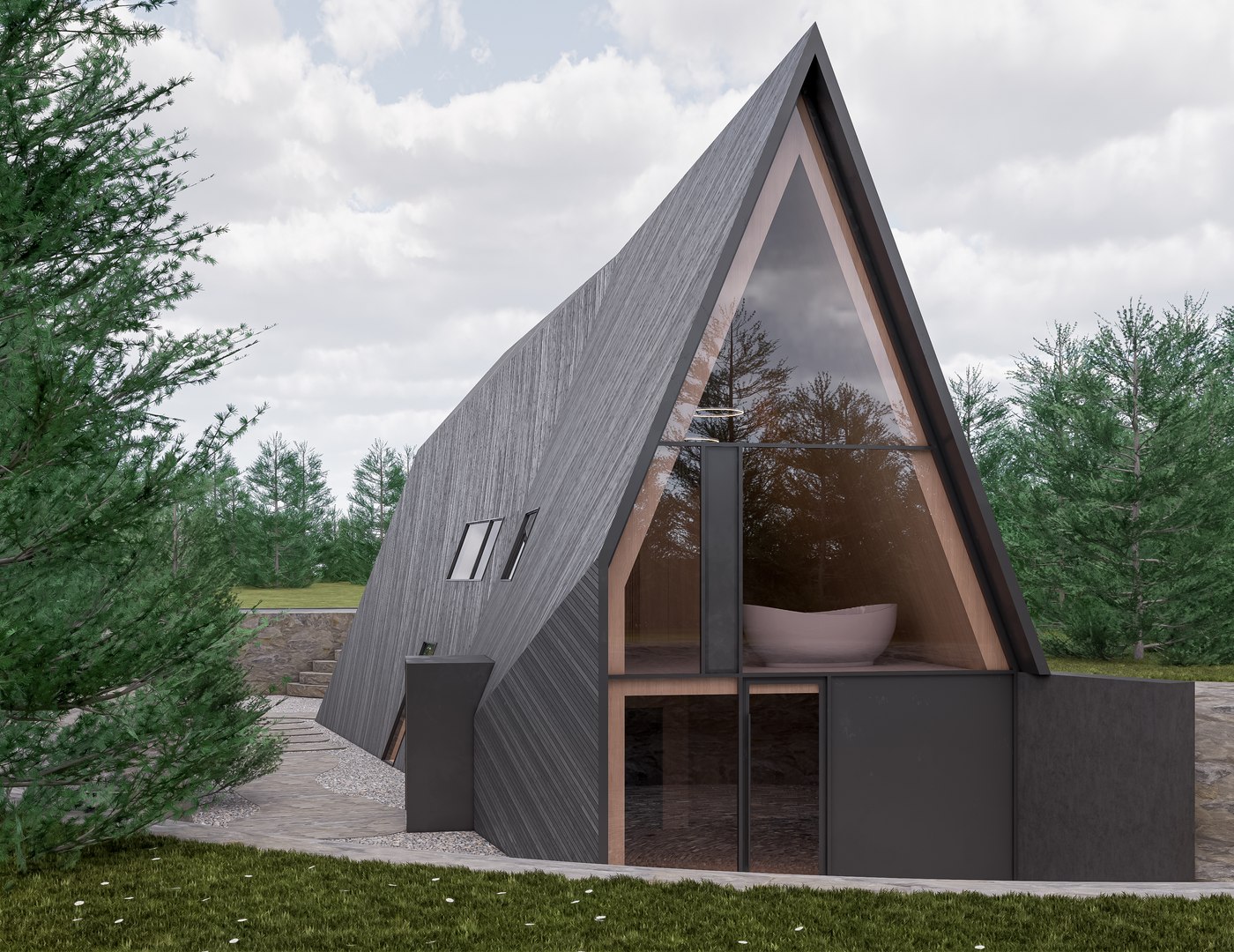 Family House 29 - Created With Fully Parametric Revit Families 3D Model ...