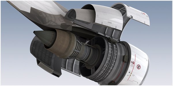 Airbus a340 engine 3D model - TurboSquid 1462698
