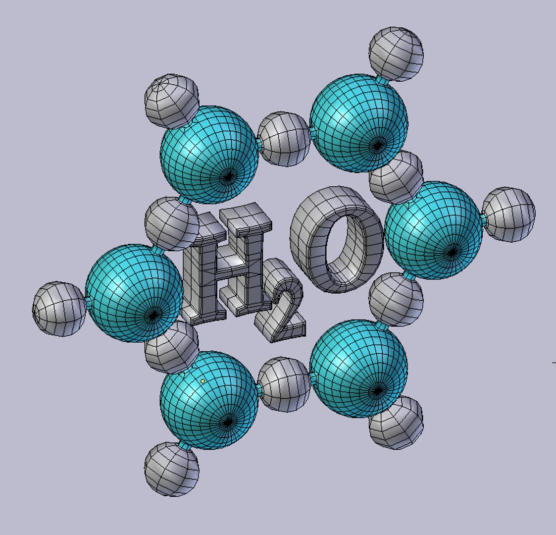 3D Water Molecule Model - TurboSquid 1261111