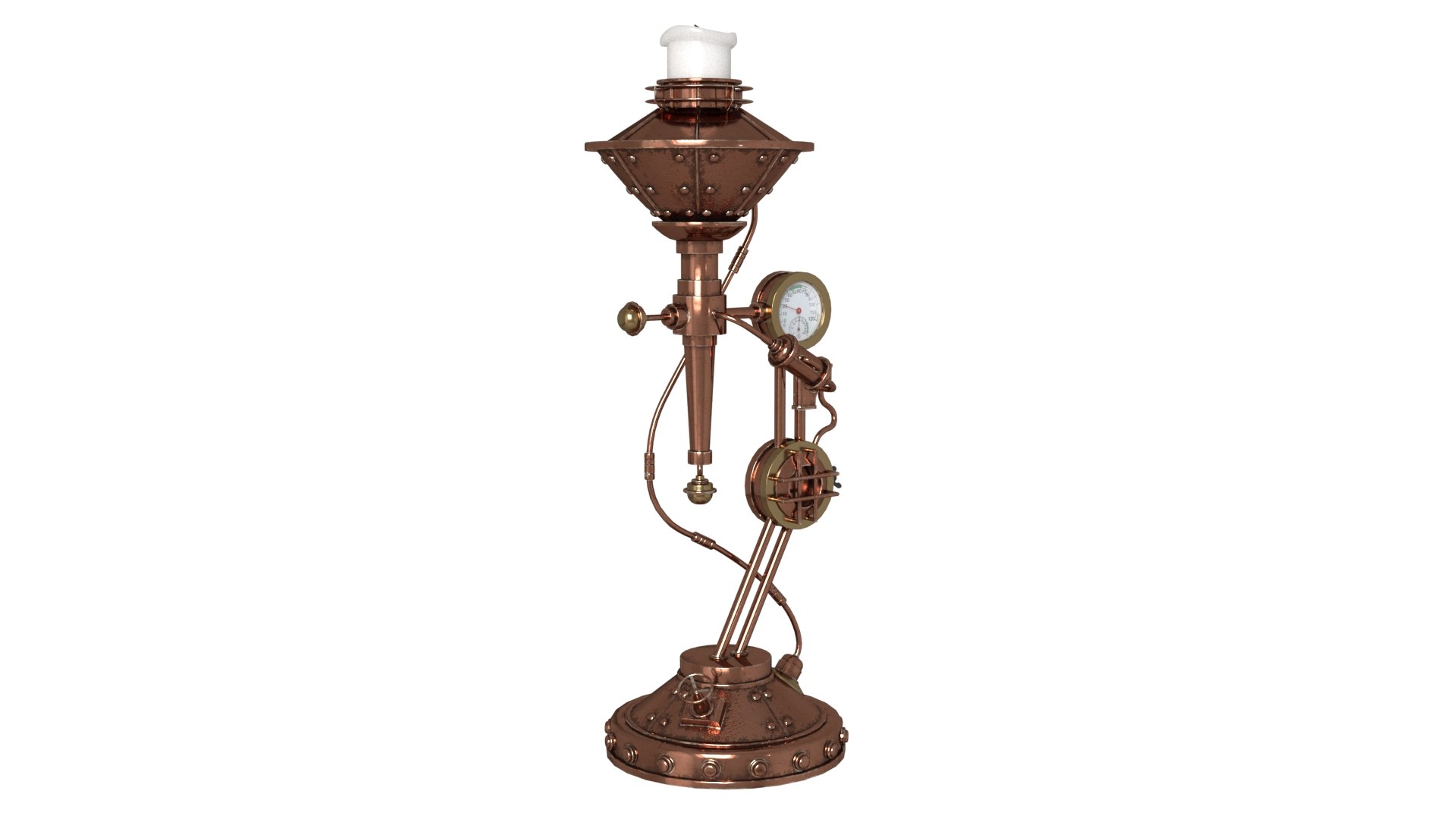 Candlestick Steampunk Candle 3D Model - TurboSquid 1705072