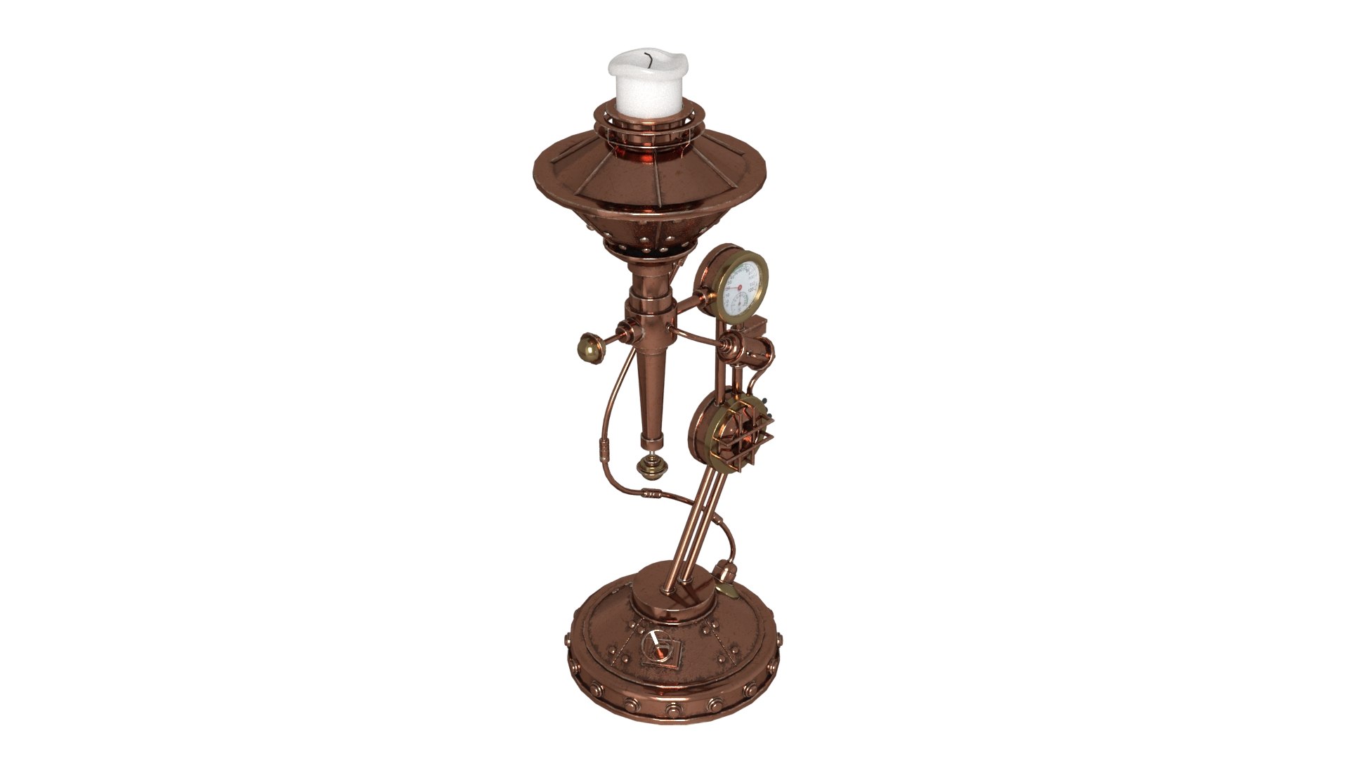 Candlestick Steampunk Candle 3D Model - TurboSquid 1705072