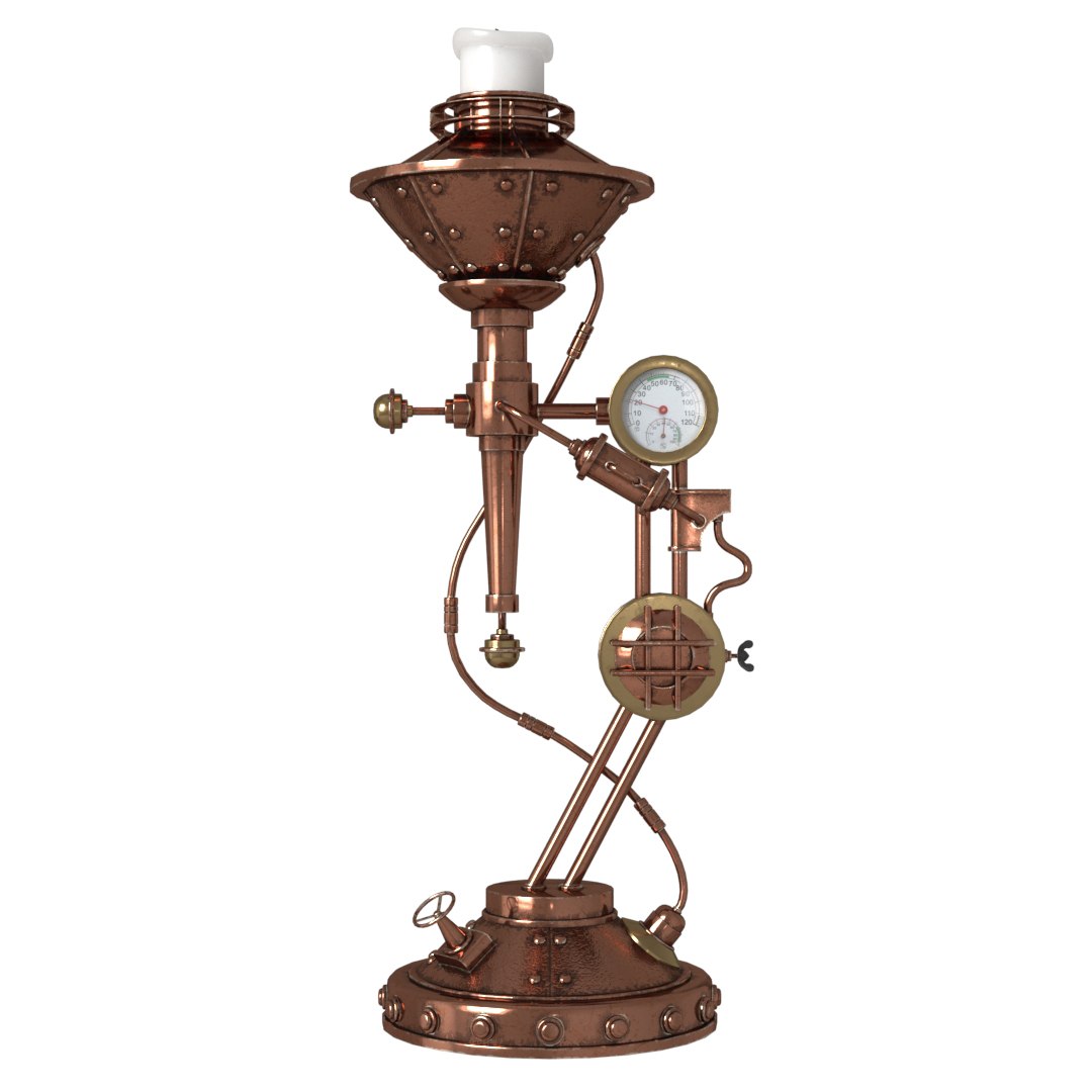Candlestick Steampunk Candle 3D Model - TurboSquid 1705072
