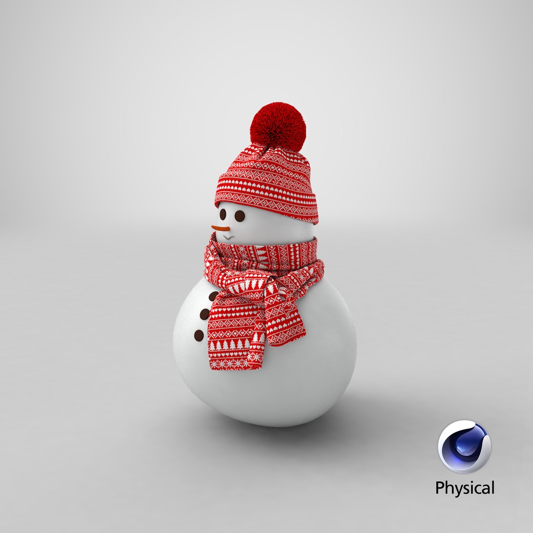 3D little snowgirl christmas snow model - TurboSquid 1357845